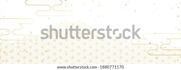 Horizontal Background Illustration Using Traditional Japanese Stock ...