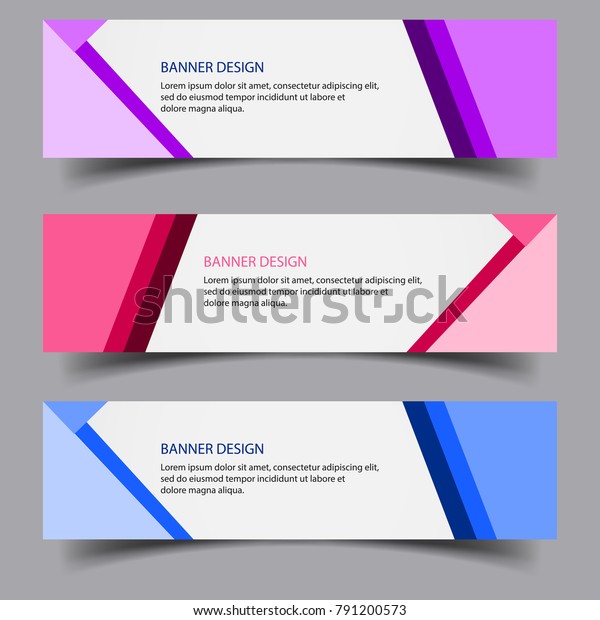 Horizontal Banner Background Modern Template Design Stock Vector ...