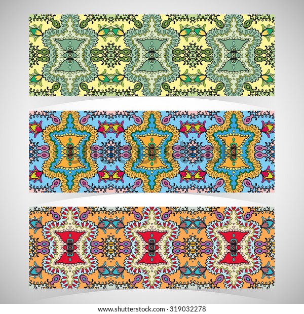 Horizontal Banners Borders Set Seamless Texture Stock Vector (Royalty ...