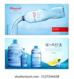 Horizontal Banners Drinking Water Plastic Bottle Stock Vector (Royalty ...