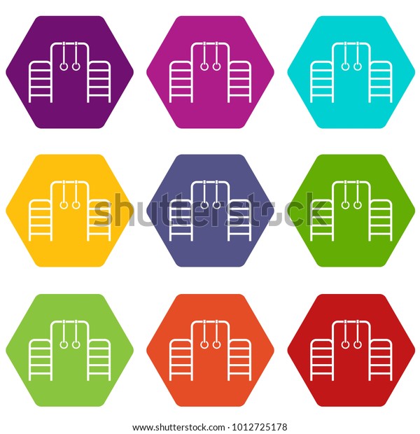Horizontal Bar Climbing Rings Ladder Icon Stock Vector (Royalty Free ...