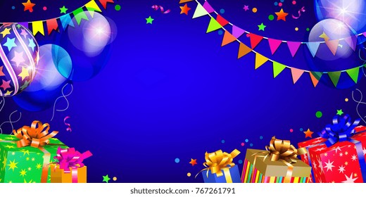 Horizontal Birthday Background Stock Vector (Royalty Free) 767261791 ...