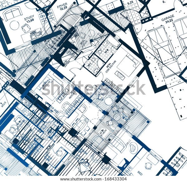 Horizontal Blueprint Vector Illustration Stock Vector (Royalty Free ...