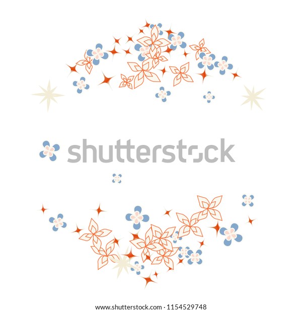 Horizontal Border Confetti Flowers Abstract Vector Stock Vector ...