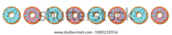 Horizontal Border Delicious Pink Blue Donuts Stock Vector (Royalty Free ...