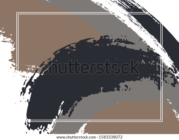 Horizontal Border Paint Brush Strokes Background Stock Vector (Royalty ...