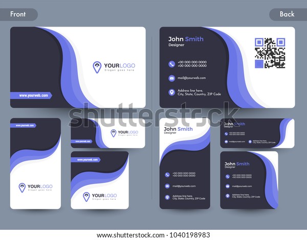 Horizontal Business Card Front Back Presentation: เวกเตอร์สต็อก (ปลอด ...