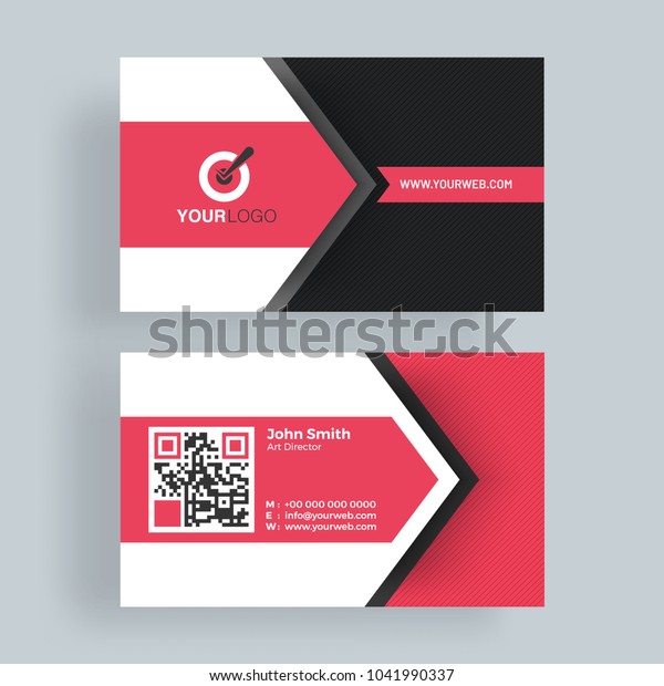 Horizontal Business Card Front Back Presentation Stock Vector (Royalty ...