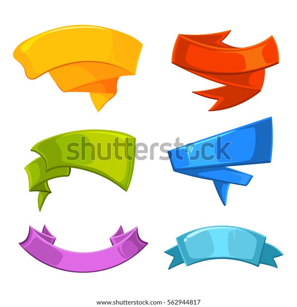 Banderoles à ruban à bande dessinée : image vectorielle de stock (libre ...