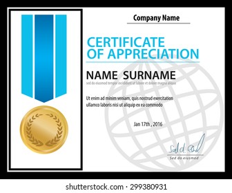 Vektor Stok Horizontal Certificate Templatediplomaletter Size Vector ...