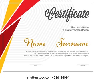 Horizontal Certificate Templateletter Size Diploma Vector Stock Vector ...