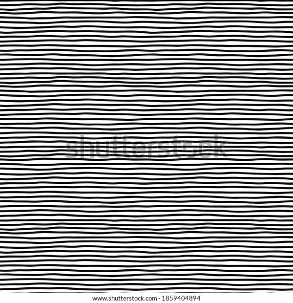 Horizontal Curved Lines Hand Drawing Minimalistic Stock Vector (Royalty ...