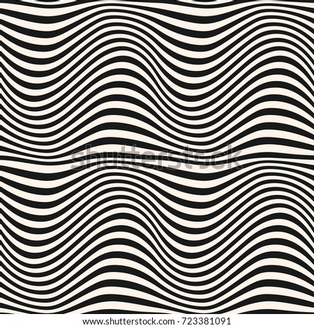 Horizontal Curved Wavy Lines Pattern Vector Stock Vector (Royalty Free ...