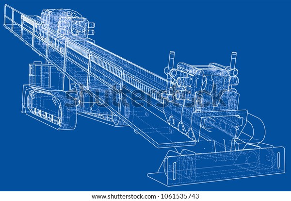 Horizontal Directional Drilling Machine Outlined Vector Stock Vector ...