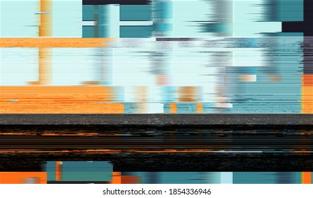 Horizontal Distortion Television Broadcast Corrupted Broken Stock ...
