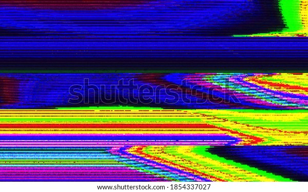 Horizontal Distortion Television Broadcast Digital Pixel Stock Vector ...