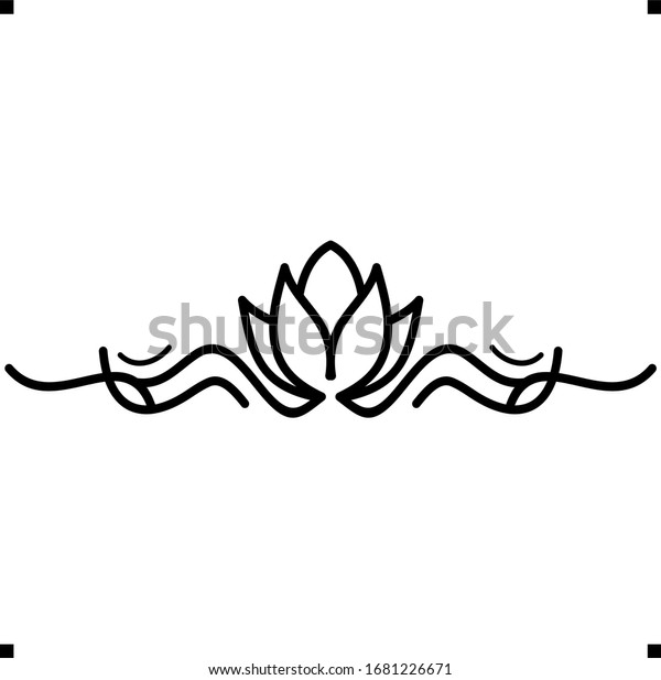 Horizontal Floral Logo Design Outlines Stock Vector (Royalty Free ...