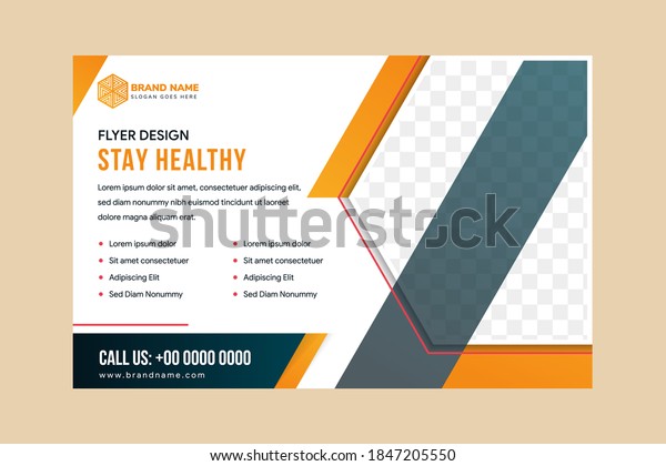 plantilla de diseño de volante horizontal: vector de stock (libre de ...