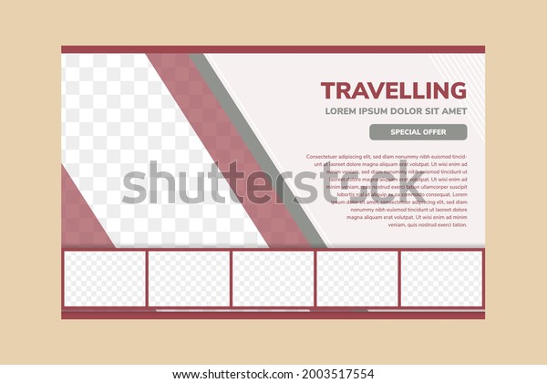 Horizontal Flyer Design Template Travelling Diagonal Stock Vector ...