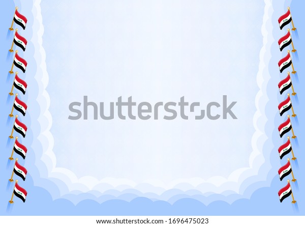 Horizontal Frame Border Iraq Flag Template Stock Vector (Royalty Free ...