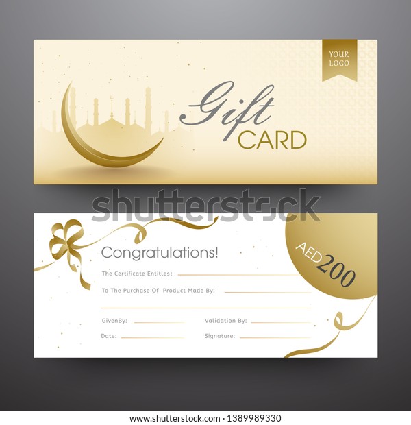 Horizontal Gift Card Banner Set Silhouette Stock Vector (Royalty Free ...