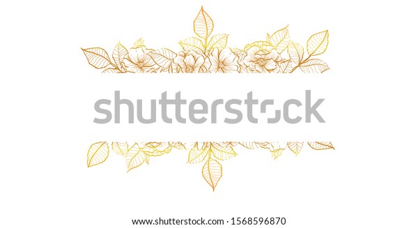 Horizontal Gold Flowers Vector Design Banner Stock Vector (Royalty Free ...