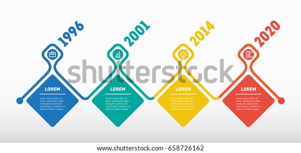 Horizontal Infographic Timeline Business Concept 4 Stock Vector ...