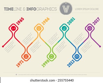 Horizontal Infographic Timelines Vector Web Template Stock Vector ...
