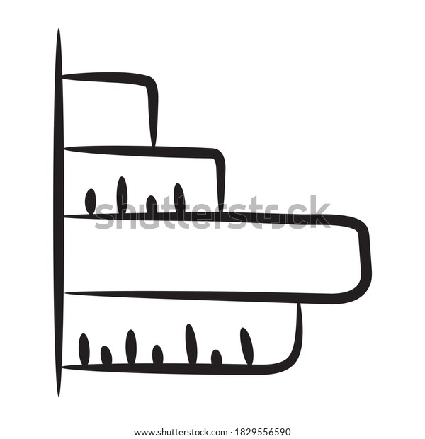 Horizontal Line Graph Icon Doodle Style Stock Vector (Royalty Free ...