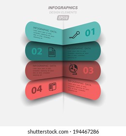 Horizontal Lines Corner Vector Infographics Template: เวกเตอร์สต็อก ...