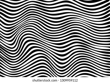 Horizontal Curved Wavy Lines Pattern Vector Stock Vector (Royalty Free ...