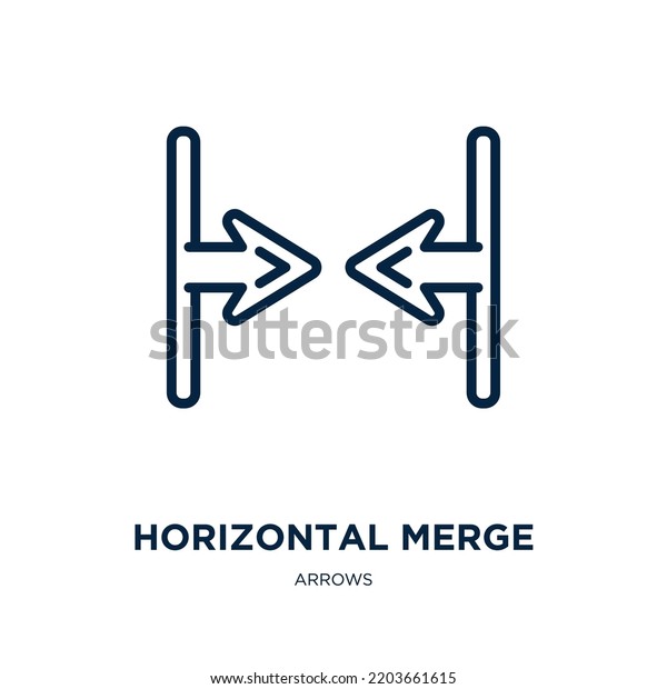 Horizontal Merge Icon Arrows Collection Thin Stock Vector (Royalty Free ...