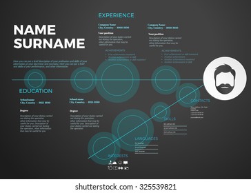 Horizontal Modern Cv Resume Template Timeline: Vector có sẵn (miễn phí ...