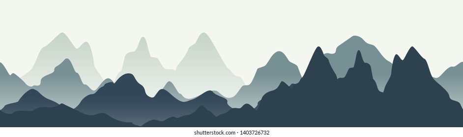Horizontal Mountain Landscape Seamless Mountains Background Stock ...