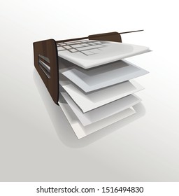 Horizontal Paper Tray Office Paper Tray Stock Vector (Royalty Free ...