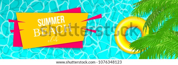 Horizontal Party Invitation Palm Leaf Tree Stock Vector (Royalty Free ...