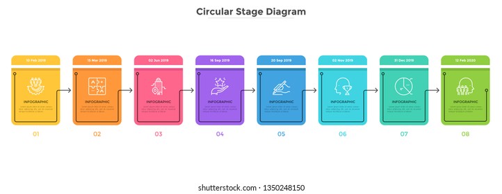 Horizontal Progress Bar 8 Colorful Rectangular Stock Vector (Royalty ...