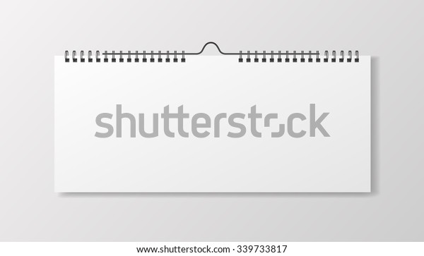 Horizontal Realistic Blank Wall Calendar Vector Stock Vector (Royalty ...