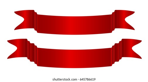 Horizontal Red Bannersvector Ribbon Illustration Stock Vector (Royalty ...