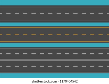 Horizontal Roads Street Vector Road Flat Stock Vector (Royalty Free ...