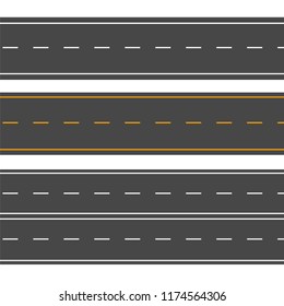 Horizontal Roads Street Vector Road Flat Stock Vector (Royalty Free ...