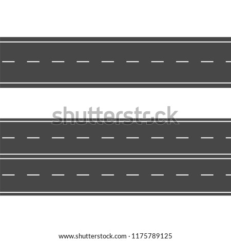 Horizontal Roads Street Vector Road Flat Stock Vector (Royalty Free ...