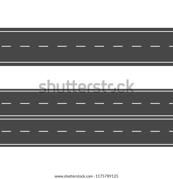 Horizontal roads. Street vector road flat. Asphalt road sign