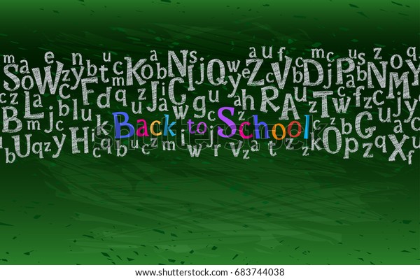 Horizontal Seamless Border Alphabet Characters Letters Stock Vector ...