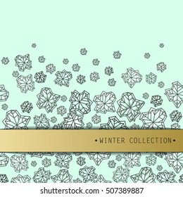 Horizontal Seamless Border Frame Winter Polygonal Stock Vector (Royalty ...
