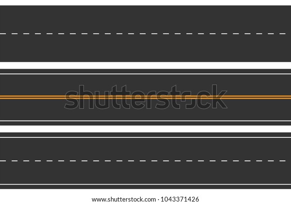 Horizontal Seamless Roads Set Asphalt Road Stock Vector (Royalty Free ...
