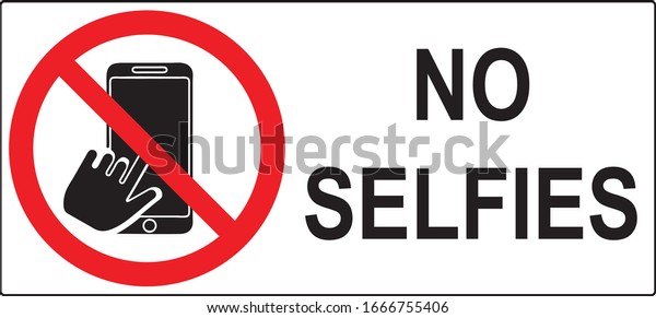 Horizontal Sign Prohibiting Selfie Red Ban Stock Vector (Royalty Free ...