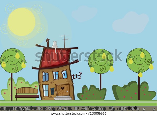 Horizontal Vector Illustration Cute Cartoon Fabulous Stock Vector ...
