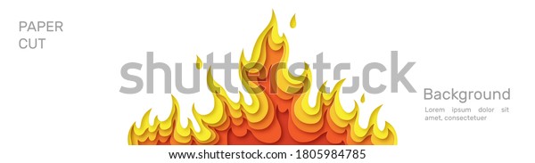 Horizontal White Banner Fire Layered Design Stock Vector (Royalty Free ...