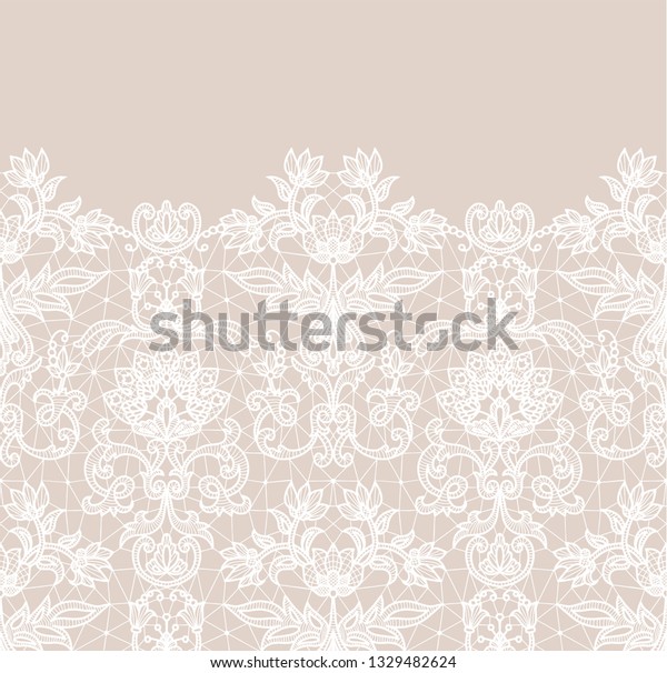 Horizontally Seamless Beige Lace Border Background Stock Vector ...